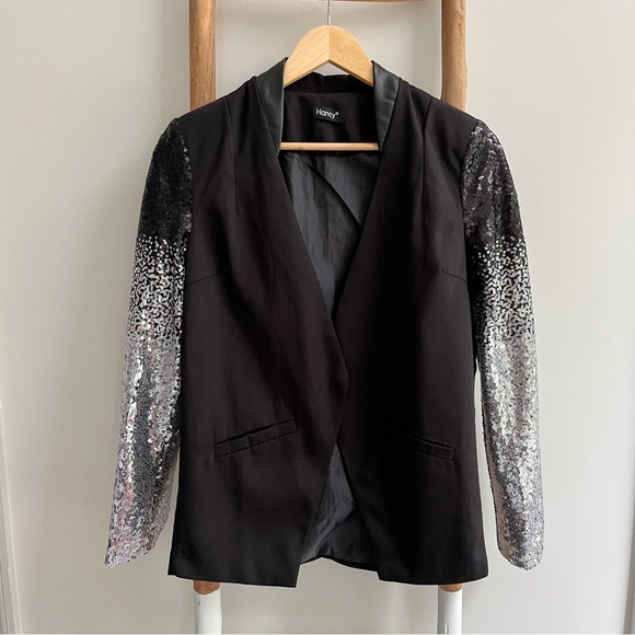 Hancy | Jackets & Coats | Hp Hancy Sequin Ombre Sleeve Snap Front ...